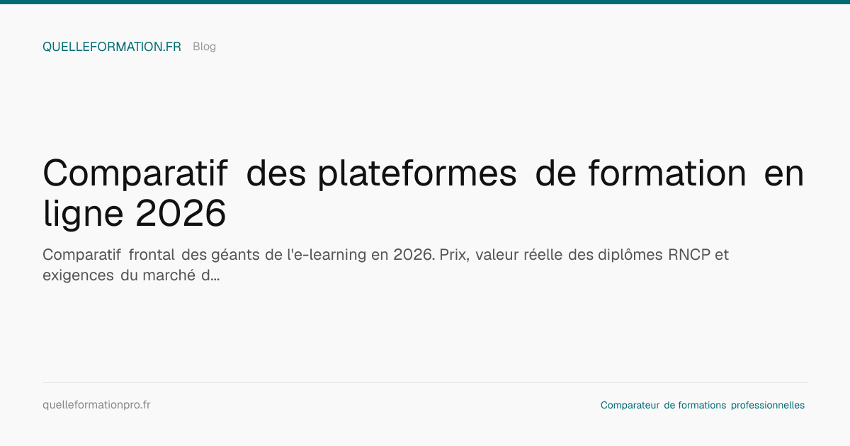 Comparatif Formation en Ligne 2026 : OpenClassrooms, Studi, LiveMentor ...